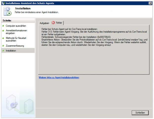 Manuelle DPM Agent Installation – Microsoft System Center Data ...